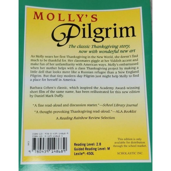 Scholastic | Other | Scholastic Mollys Pilgrim By Barbara Cohen ...